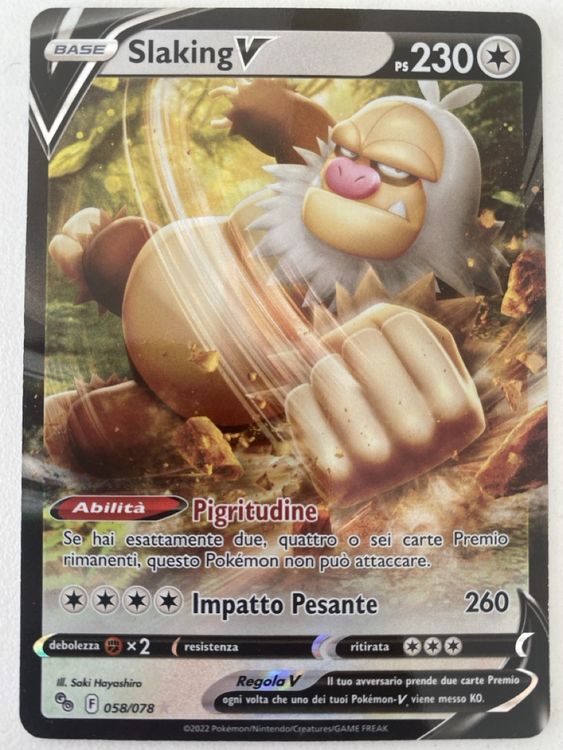 Slaking V 058/078 Pokémon Spada Scudo ITALIANO | Kaufen auf Ricardo