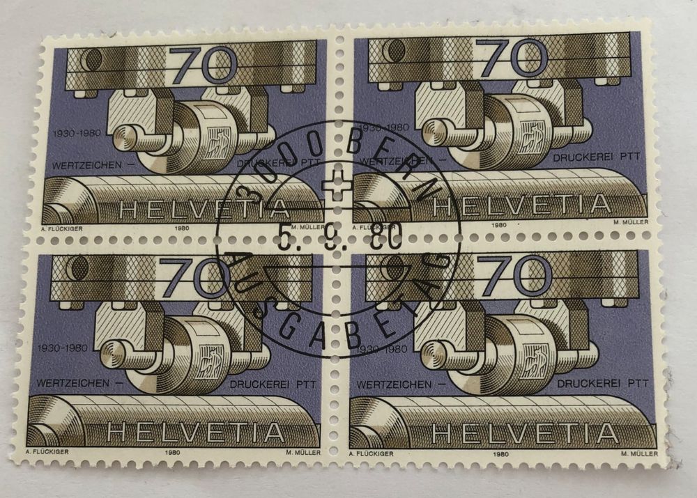 CH 4 er Block mit Vollstempel (Gebraucht) in Aarau für CHF 0.4 – mit ...