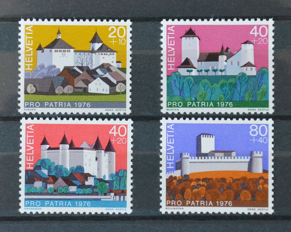 Pro Patria Satz 1976, Schweizer Schlösser I, postfrisch (Neu (gemäss Beschreibung)) in ...