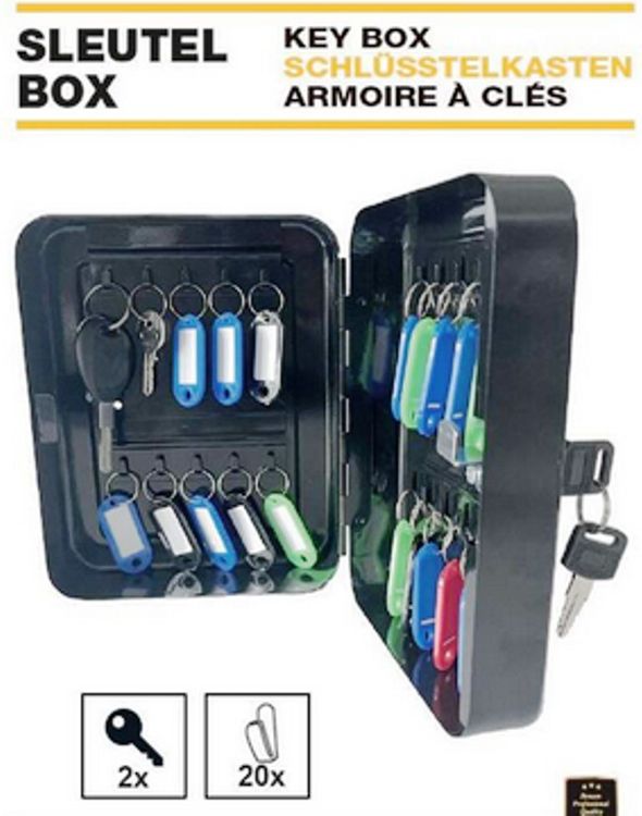 Schlüsselkasten mit 20 Haken / H20 cm x B16cm weiss+schwarz (Neu und ...