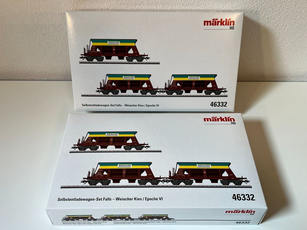 Märklin H0 Nr. 46332 (2x) Selbstentladewagen Weiacher Kies (Gebraucht ...
