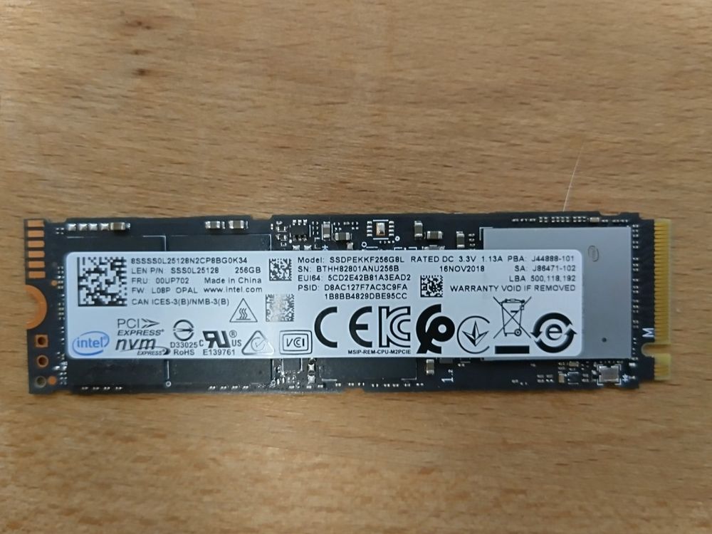 Intel 7600p Pro SSDPEKKF256G8L PCI-E m.2 NVE 256GB | Kaufen auf Ricardo