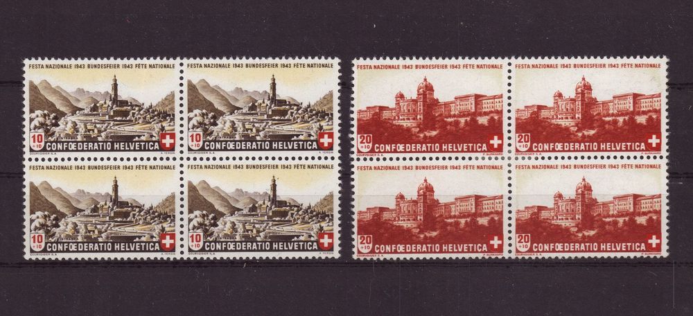 1943 Pro Patria Set 4er Block | Kaufen auf Ricardo