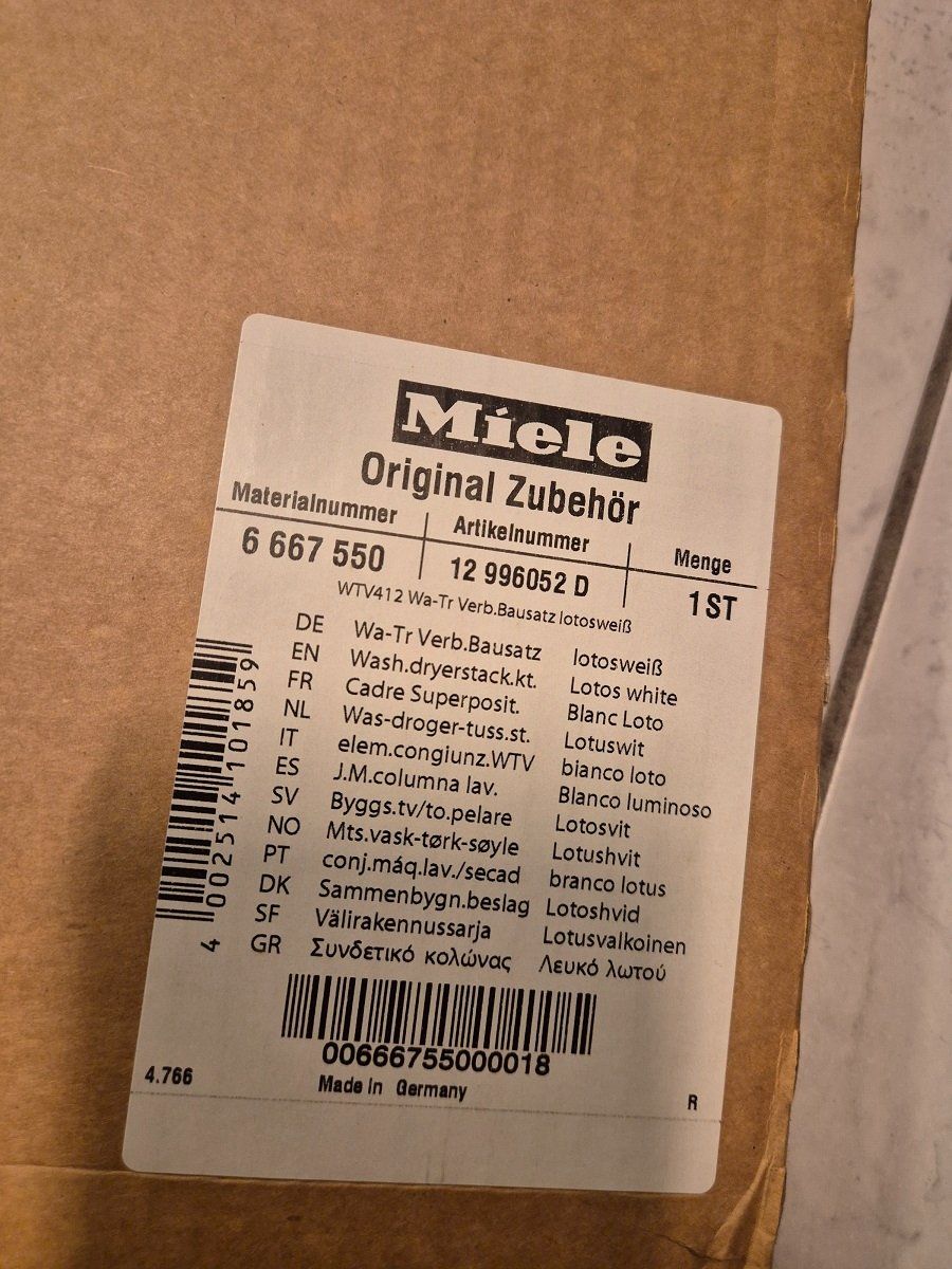 Miele Wasch-Trocken-Verbindungssatz (Neu und ungebraucht) (Neu (gemäss ...