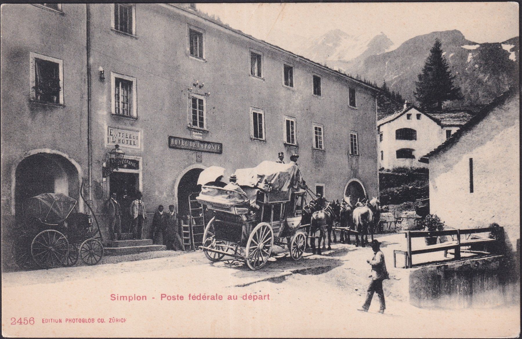 Wallis, ca.1895 Postkutsche, Simplon-Post, seltene Karte (Gebraucht) in ...