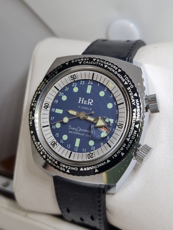 Mortima (H§R) Super Datomatic World Time - NOS (neu) (Neu (gemäss ...