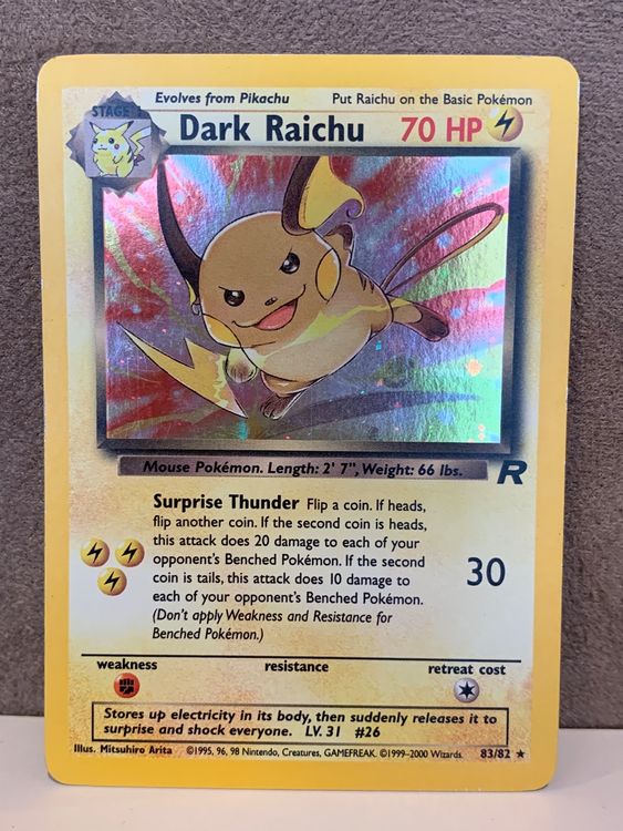 83/82 Dark Raichu Holo ENG Pokemon Team Rocket (Gebraucht) in ...