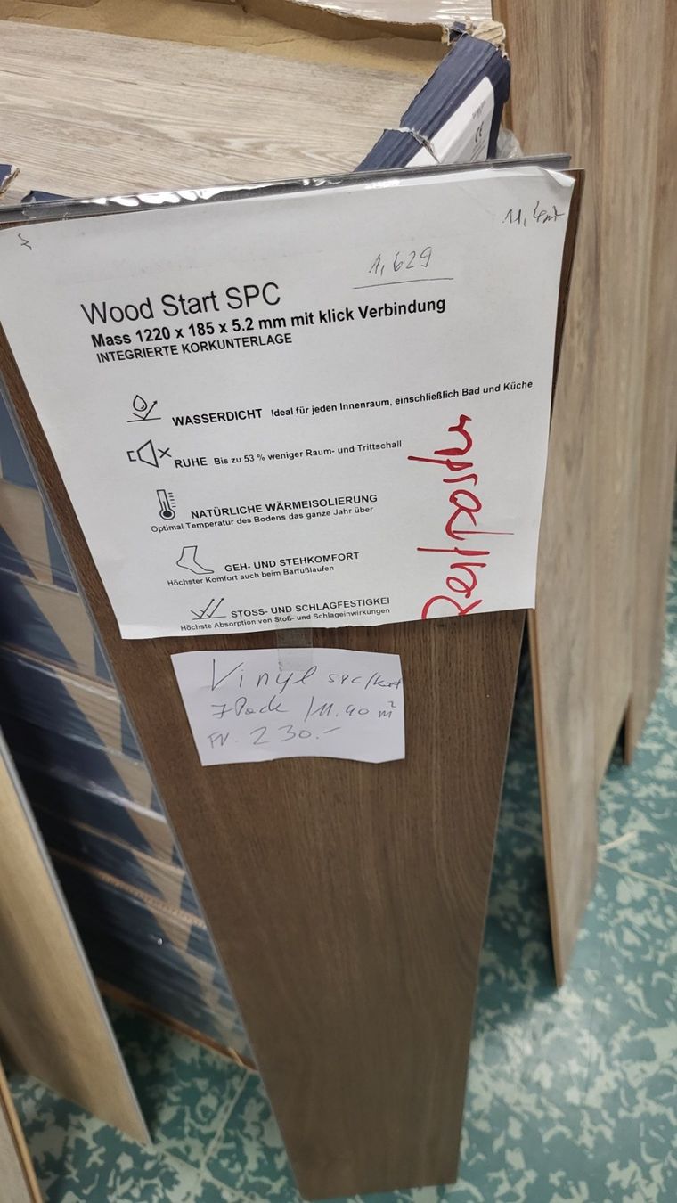 Restposte Vinyl spc kork unterlage 6.5 pack 10.50 m2 (Neu und ...