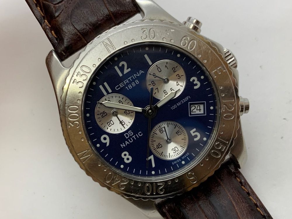 Certina DS Nautic "Panda d'blau/silber" Quartz Chronograph | Kaufen auf ...