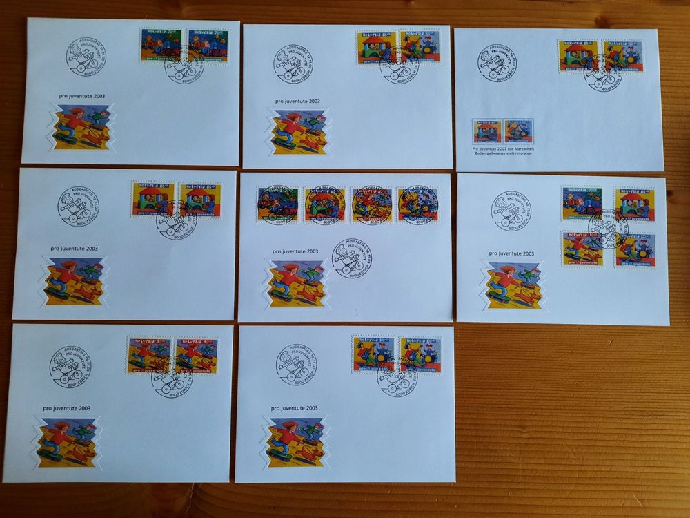PJ FDC 2003 verschiedene Ausgaben gemäss Bilder (Gebraucht) in Oberuzwil für CHF 32 – mit ...