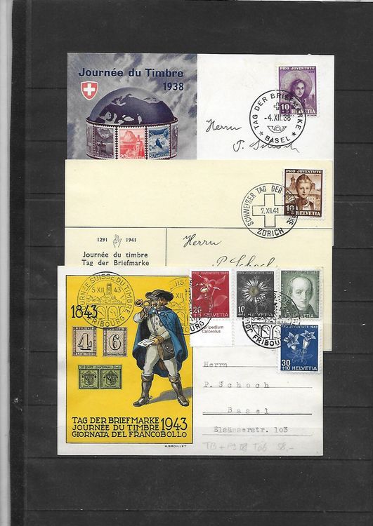 3 TB Karten 1937/41/43 mit PJ Frankatur Kat: CHF 113.- | Kaufen auf Ricardo