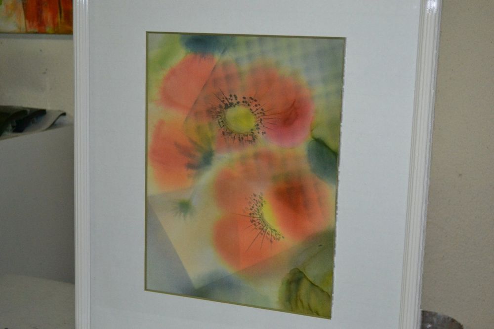 Aquarell Seide, Blumen 50x60cm | Kaufen auf Ricardo