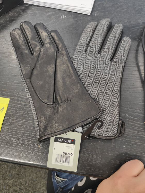 Maddison Handschuhe Neu! Gr. S Leder & Stoff Grau | Kaufen auf Ricardo