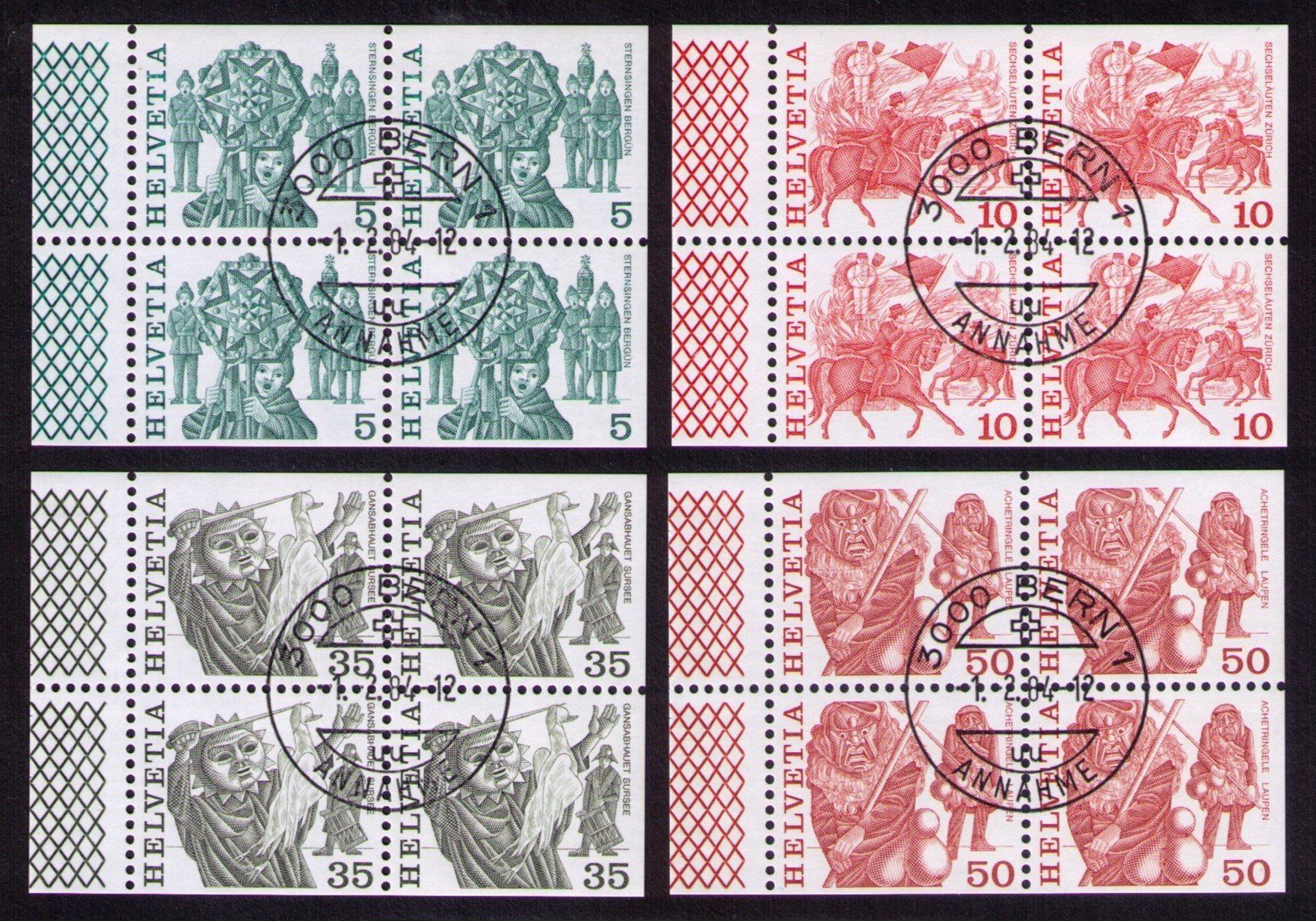 1977/84_Markenheft VOLKSBRÄUCHE_ALLE 5VB UNGEZÄHNT_1.2.84 ET (Gebraucht ...