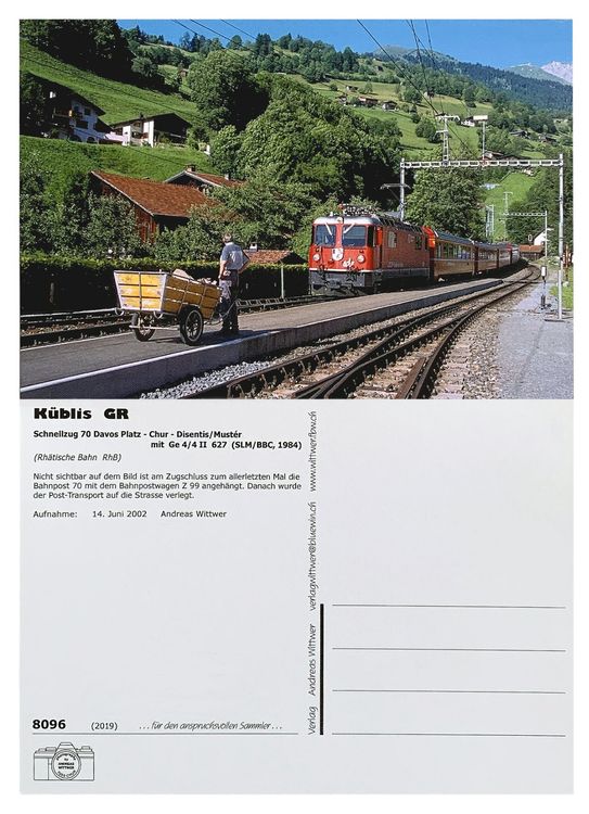 Küblis Prättigau Ansichtskarte Bahn RhB Ge 4/4 II 627 (Neu (gemäss Beschreibung)) in Bern für ...