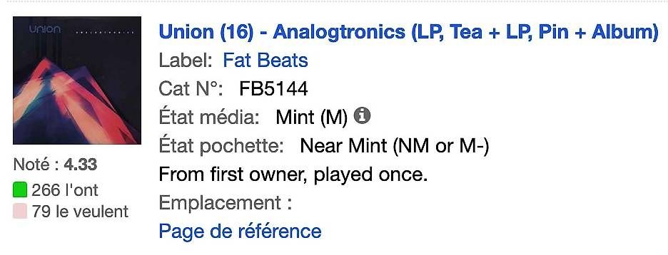 Union - Analogtronics (LP, Tea + LP, Pin + Album) (Gebraucht) in St ...