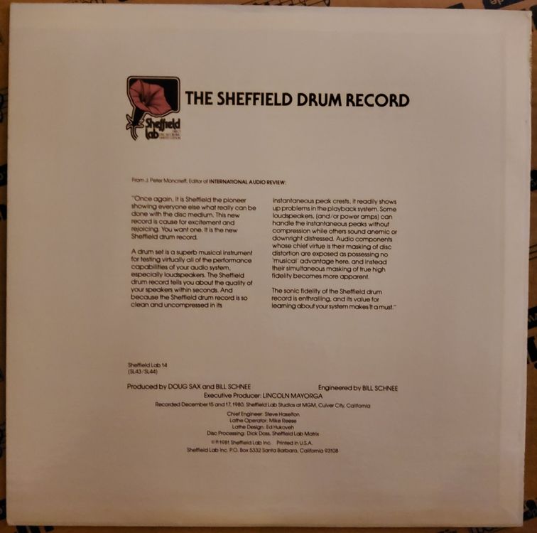 Jim Keltner Ron Tutt–The Sheffield Drum Record / M-M- (Neu (gemäss ...
