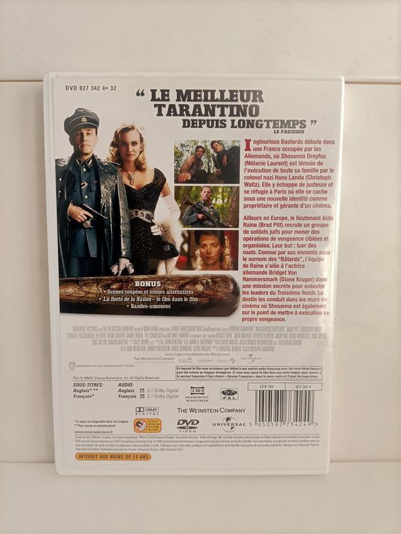 DVD Inglourious Basterds (fr/uk) Brad Pitt Christoph Waltz (D'occasion ...