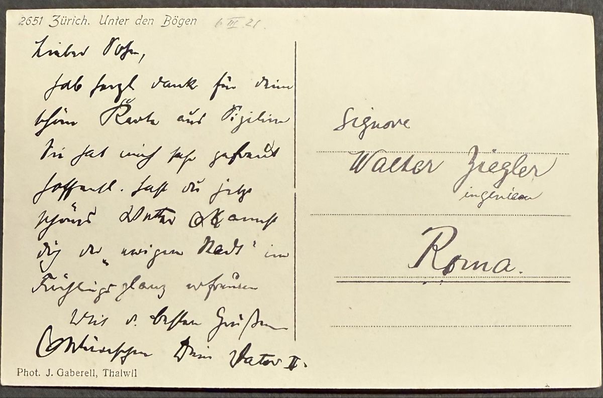 Echt-Foto AK: Zürich. Unter den Bögen 1921 (Gebraucht) in Bern für CHF ...