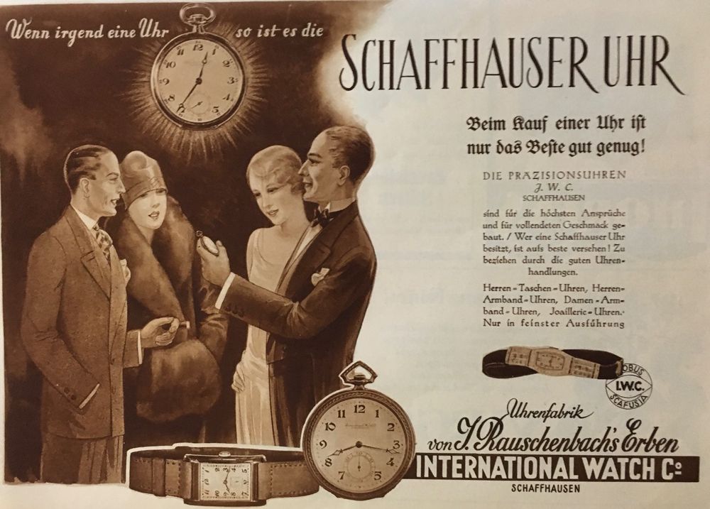Vintage Reklame, Schaffhauser Uhr, IWC Uhren, 1927 | Kaufen auf Ricardo