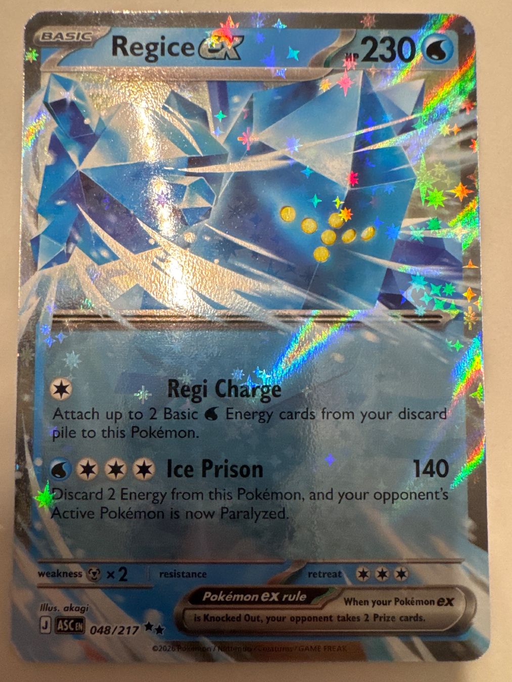 Regice ex ASC048 EN Ascended Heroes Pokemon TCG (Neu (gemäss ...
