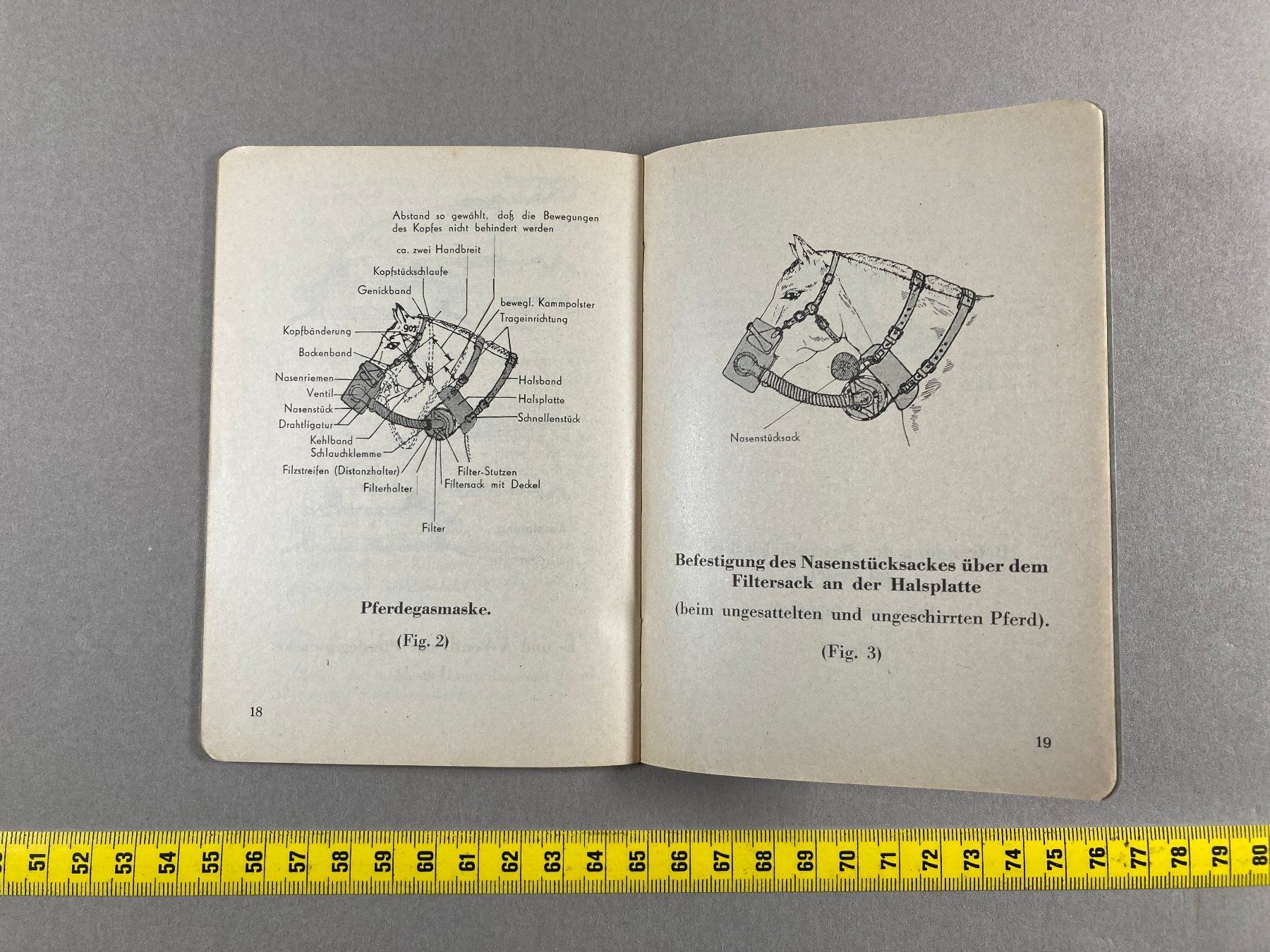 Reglement "Die Pferdegasmaske", 1942, Weltkrieg, Aktivdienst (Gebraucht ...