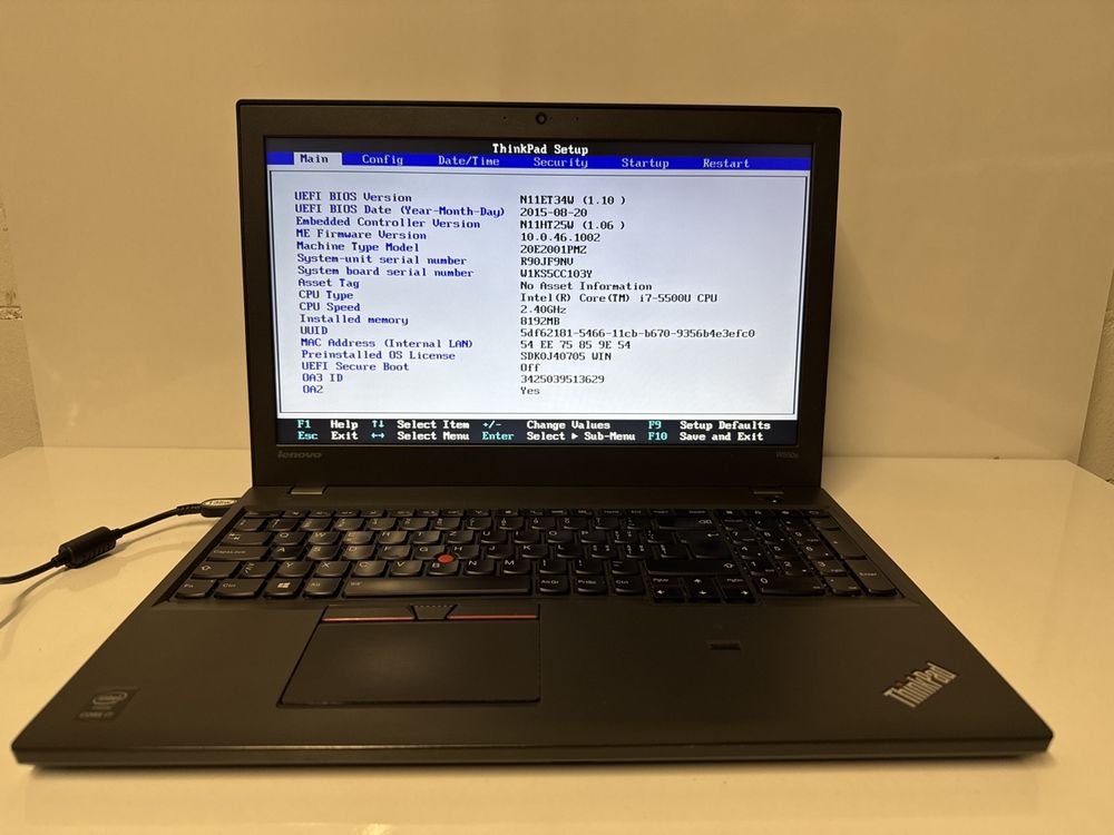 Lenovo ThinkPad W550, Core i7,8gb Ram,240gb SSD, Windows 10 (Gebraucht) in Pfäffikon SZ für CHF ...
