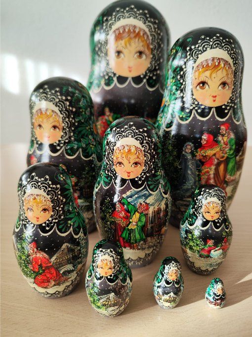 Matroschka, Babuschka, Holzpuppe, bemalte russische Puppe bl (Gebraucht ...