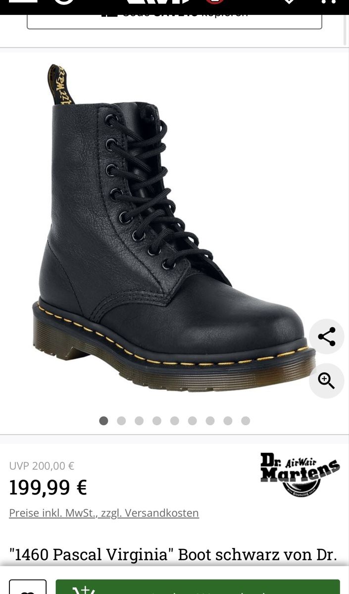 Dr. Martens 1460 Pascal Virginia Boots - Schwarz gebraucht (Gebraucht ...