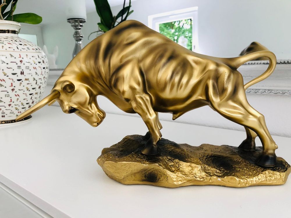 Bulle Stier Statue goldig Deko Wohnzimmer NEU (Neu und originalverpackt ...