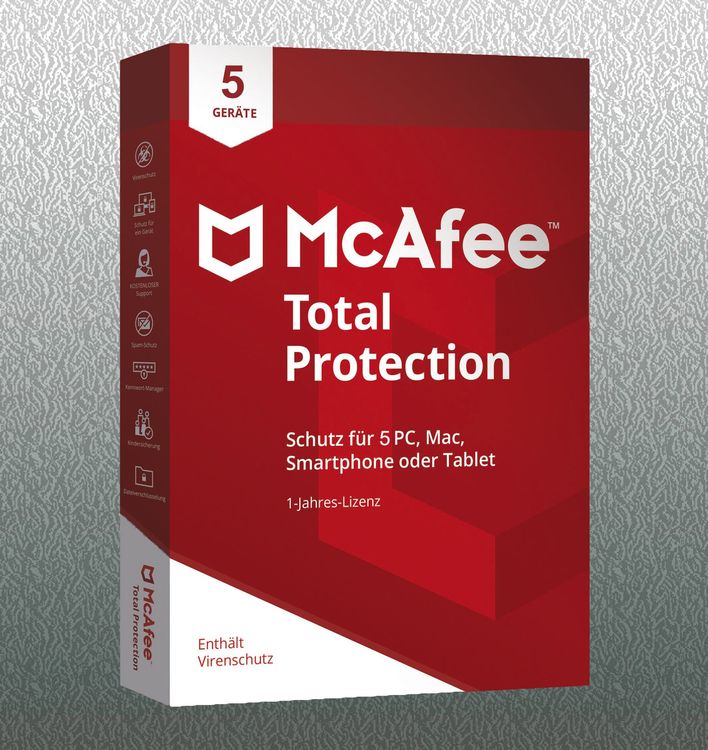 MCAFEE TOTAL PROTECTION 5PC - 1Jahr NEU (Neu (gemäss Beschreibung)) in ...