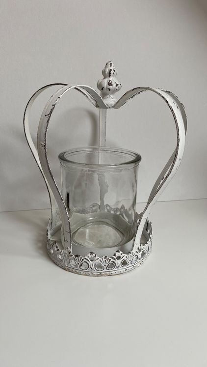 weisse Krone für Kerze Windlicht Gartendeko Königin (Gebraucht) in ...