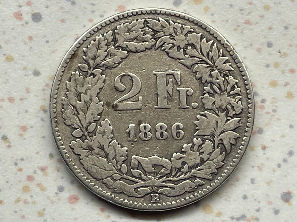 1886 2 Franken seltener Jahrgang !! Silber !!! (Gebraucht) in Winterthur für CHF 6 – mit ...