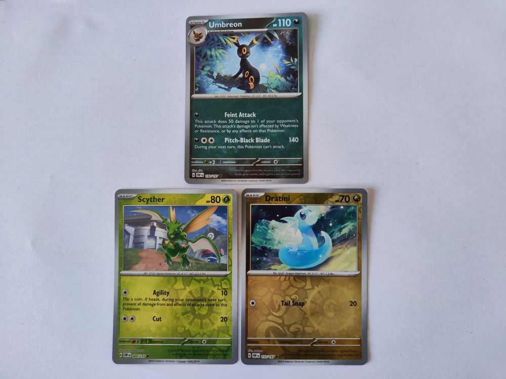 Pokemon Obsidian Flames Umbreon, Dratini & Scypher Rev Holo | Kaufen ...