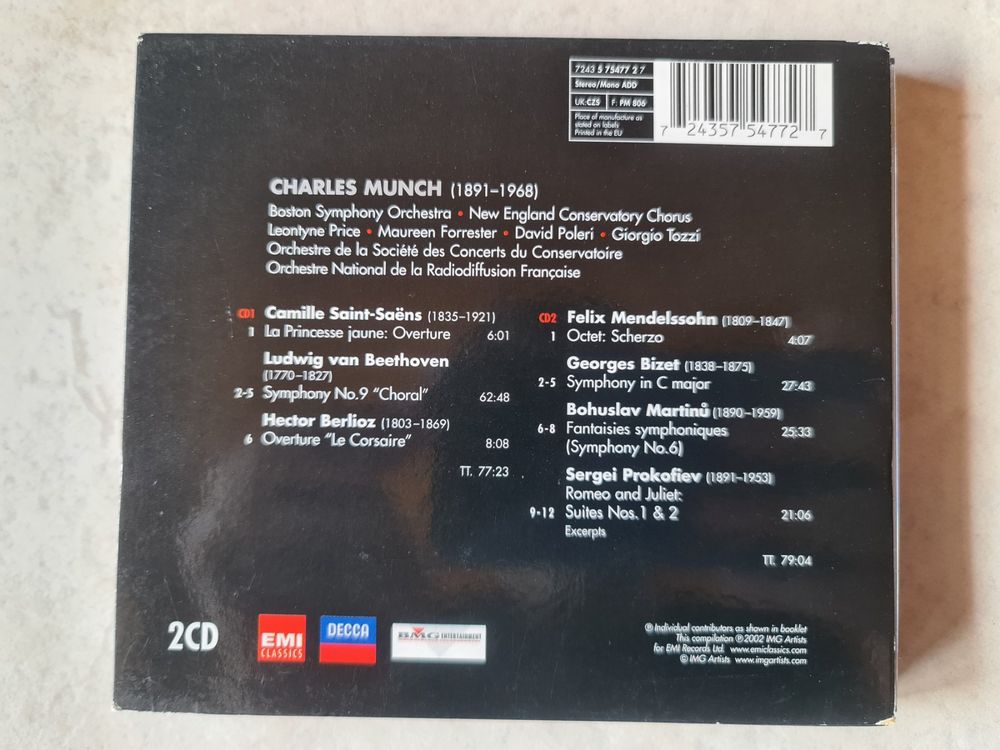Charles Munch - Great Conductors Of The 20th Century / 2 CDs (Gebraucht ...