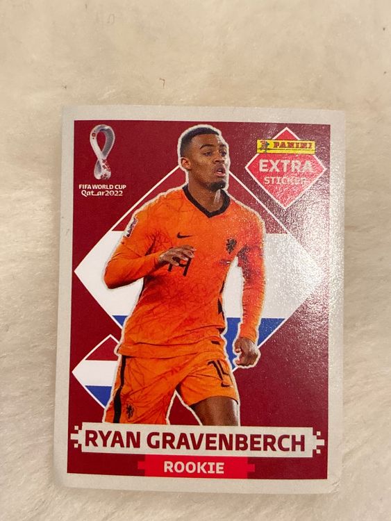 Panini Extra Sticker Ryan Gravenberch Base Version | WM 2022 | Acheter sur Ricardo