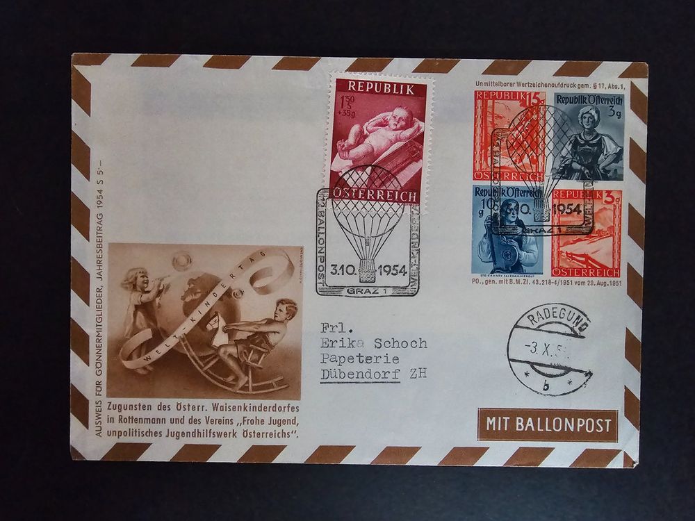 Ballon Post Brief Österreich Flugpost (Gebraucht) in Dallenwil für CHF 5.1 – mit Lieferung auf ...
