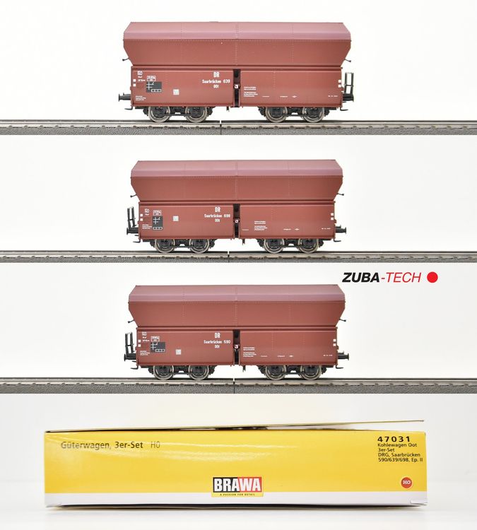 Brawa 47031 Kohlewagen-Set 3tlg. der DR, H0 GS mit OVP (Gebraucht) in ...