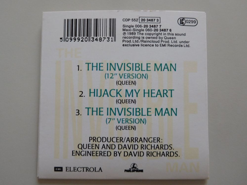 QUEEN MINI Maxi-CD The Invisible Man (2x) / Hijack my Heart (Neu ...