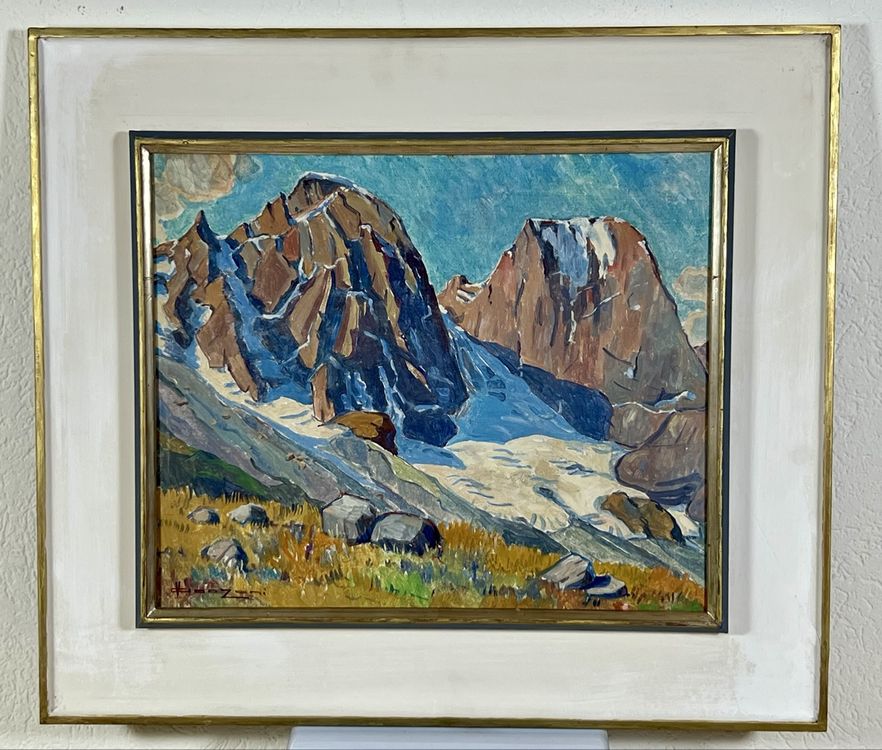 Gemälde Vitale Ganzoni Bergell Engadin Piz Badile Cengalo (Neu (gemäss Beschreibung)) in Vaduz ...