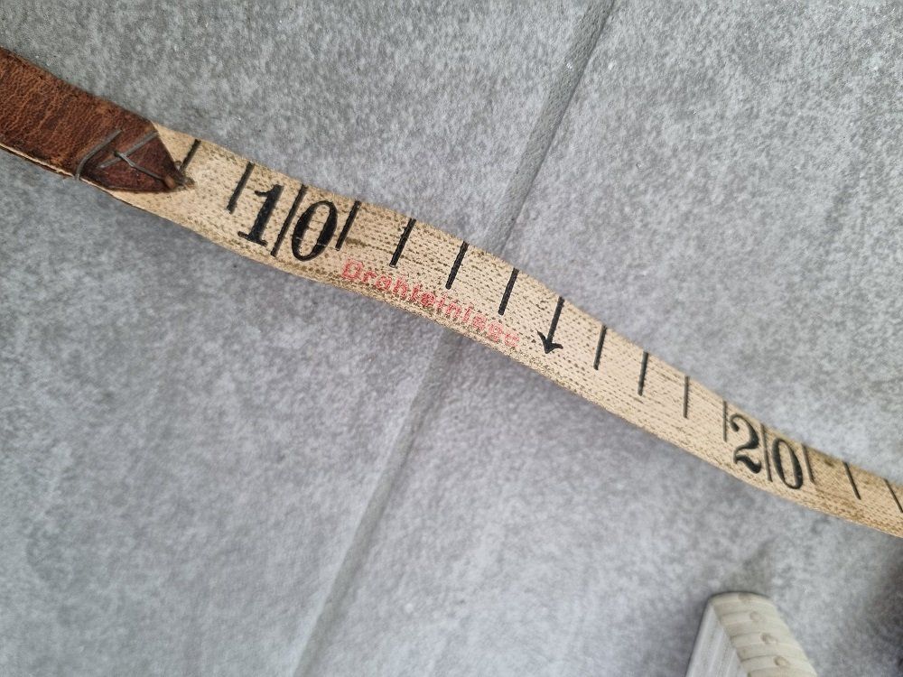 antiker Meter Massband Rollmeter Längenmass in Lederrolle (Gebraucht ...