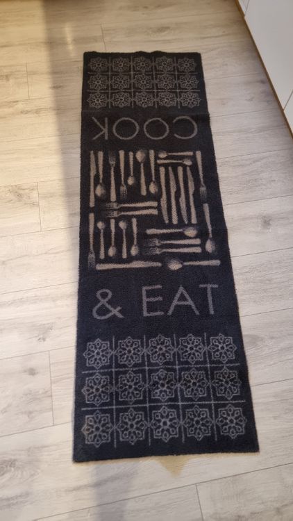 rutschfester Läufer, Küchenteppich, Schwarz, 48 cm x 148 cm (Gebraucht ...