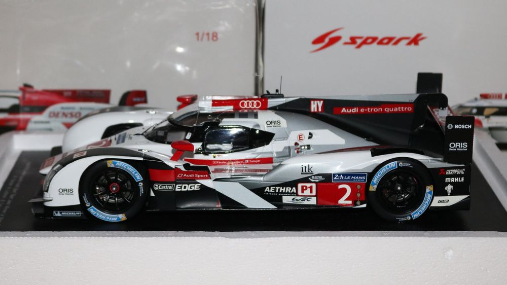 1/18 Spark 18LM14 Audi R18 e-tron 24 H. Mans 2014 M. Fässler (Neu ...