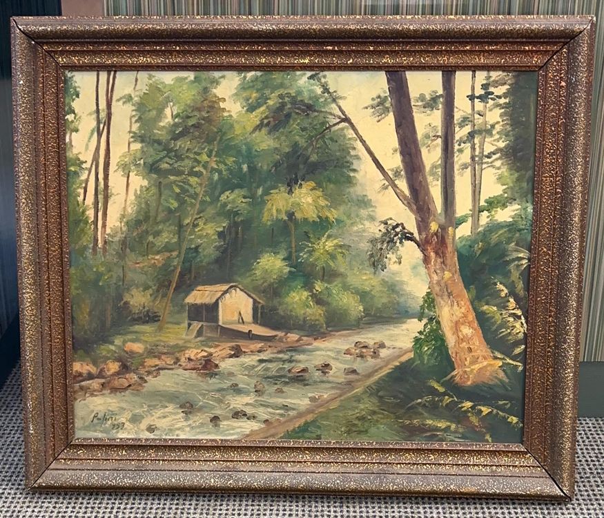 Landschaft Gemälde mit signiert. | Kaufen auf Ricardo