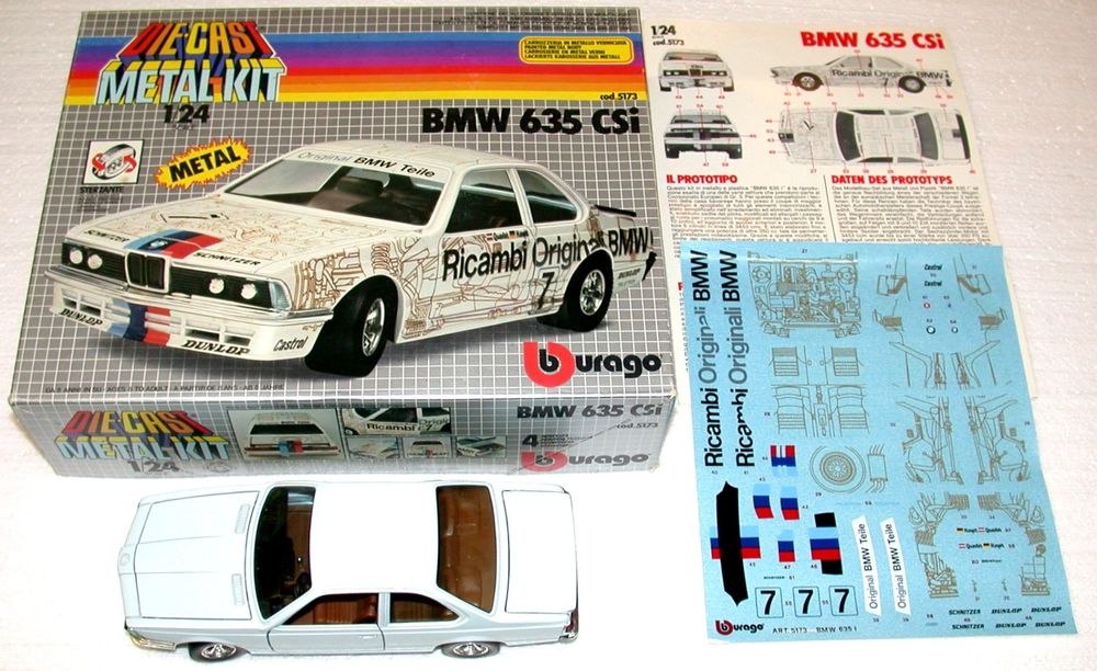 BMW 635 CSi «Ricambi Original BMW» BBURAGO METAL KIT 1:24 (Neu und ...