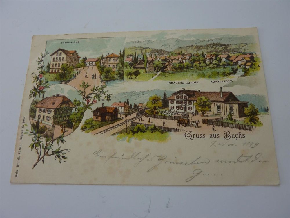 Lithografie: Gruss aus Buchs 1899 | Kaufen auf Ricardo
