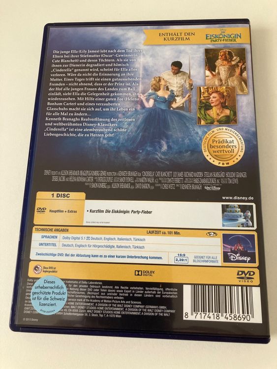 Cinderella (DVD) Lily James, Cate Blanchett, Ben Chaplin (Gebraucht) in ...