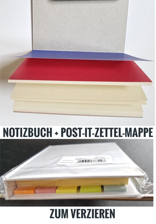 Set Notizbuch und Post-It-Zettel-Mappe zum Verzieren / NEU (Neu und ...