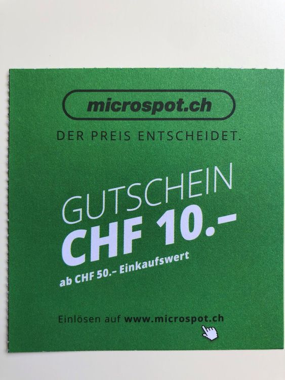 Microspot 10.- Rabatt Online ab. 50.- (Neu und originalverpackt) in Biel/Bienne für CHF 2 – mit ...
