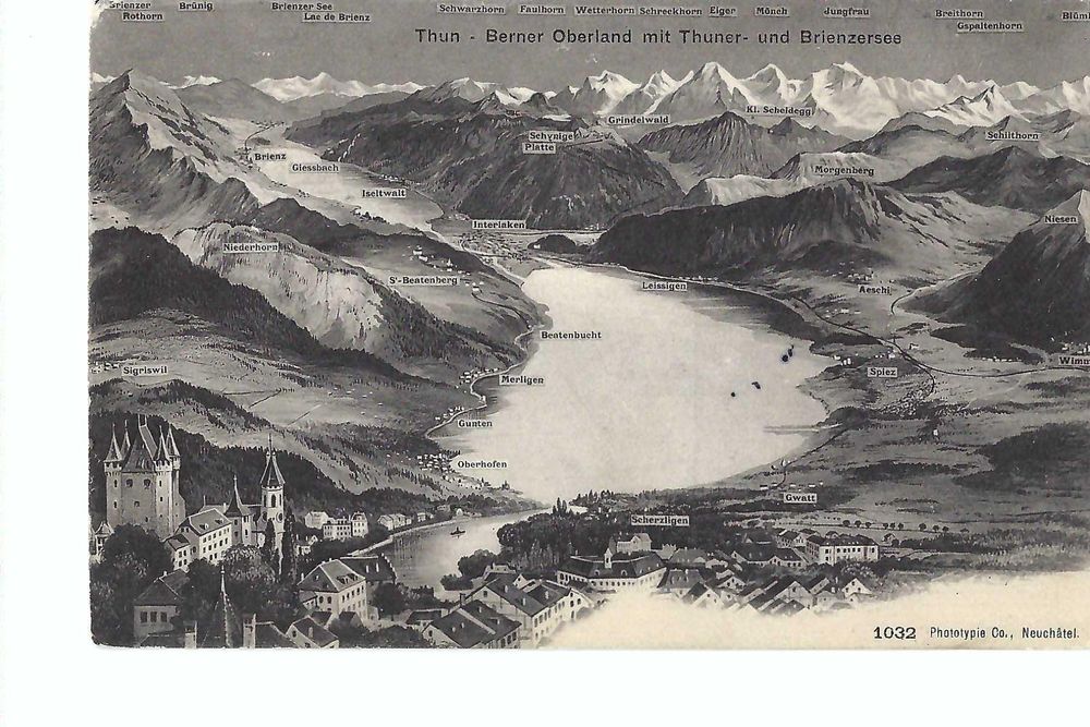 THUN und Berner Oberland, Thuner- und Brienzersee 1905 (A) | Kaufen auf Ricardo
